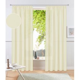 Vorhang OTTO HOME, B:140cm H:145cm, beige, Polyester, Recyceltes Material, Wohnzimmer, Gardinen, "Raja, Gardinen mit Kr&auml;uselband, Vorh&auml;nge