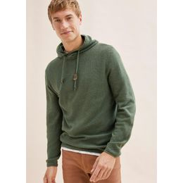 bonprix Herren Strickpullover "Kapuzenpullover mit Baumwolle", gr&uuml;n, Gr. 60, meliert, unifarben, Feinstrick;Piqu&eacute;, Obermaterial: 50% Baumwolle, 50%