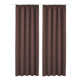 Vorhang OTTO HOME, B:140cm H:225cm, braun, Polyester, Recyceltes Material, Wohnzimmer, Gardinen, "Raja, Gardinen mit Kr&auml;uselband, Vorh&auml;nge
