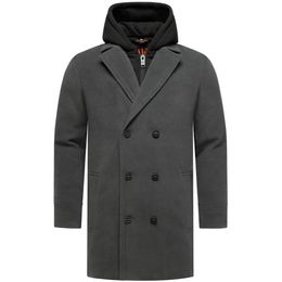 STONE HARBOUR Herren Wintermantel "Darioon XX", grau, Gr. S, Obermaterial 1: 95% Polyester, 3% Viskose, 2% Elasthan. Obermaterial 2: 100% Polyester.