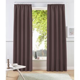 Vorhang OTTO HOME, B:140cm H:175cm, braun, Polyester, Recyceltes Material, Wohnzimmer, Gardinen, "Raja, Gardinen mit Kr&auml;uselband, Vorh&auml;nge
