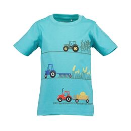 T-Shirt Blue Seven, Jungen, Gr. 104, lagune, Shirts T-Shirt, Basic-Passform, mit Druckapplikation, unifarben oder bedruckt