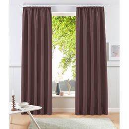Vorhang OTTO HOME, B:140cm H:245cm, braun, Polyester, Recyceltes Material, Wohnzimmer, Gardinen, "Raja, Gardinen mit Kr&auml;uselband, Vorh&auml;nge
