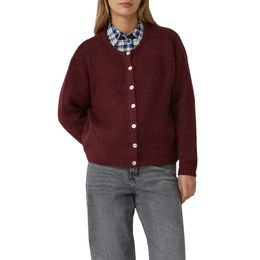 s.Oliver Damen Strickjackeschwarz merlot, Gr. 46, unifarben, Strick, Obermaterial: 60% Polyacryl, 22% Polyester, 10% Alpaka, 8% Polyamid,