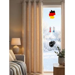 Vorhang WIRTH, B:270cm H:225cm, beige, Chenille, Polyacryl, Wohnzimmer, Gardinen, "Trondheim B"