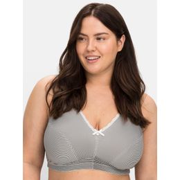 sheego Damen B&uuml;gelloser BH, Gr. 120, grau, 95% Baumwolle, 5% Elasthan, BHs