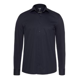 OLYMP Herren Businesshemd "Level Five body fit Jerseyshirt", blau, Gr. 44, Web, Obermaterial: 92% Baumwolle, 8% Elasthan, Hemden, in Jersey Qualit&auml;t