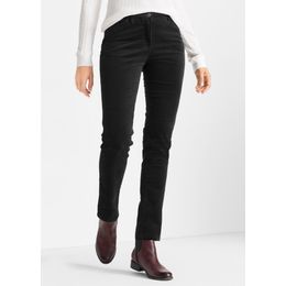 bonprix Damen Cordhose "Stretch-Cordhose, Slim Fit", schwarz, Gr. 48, unifarben, Cord, Obermaterial: 98% Baumwolle, 2% Elasthan, Hosen, aus Baumwolle