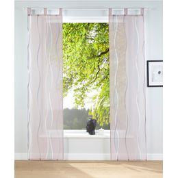 Schiebegardine OTTO HOME, B:57cm H:265cm, grau, Voile, Polyester, Wohnzimmer, Gardinen, "Dimona", 2er-Set, Fertiggardine, inkl. Beschwerungsstange,
