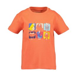 Blue Seven Jungen T-Shirtflamingo, Gr. 134, bedruckt, unifarben, Single Jersey, Obermaterial: 100% Baumwolle, Shirts, mit kurzem Arm, mit Druck und