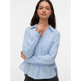 V&eacute;ro Moda Langarmbluse VERO MODA "VMTHILDE LS SHIRT WVN NOOS", Damen, Gr. S, allure checks:snow wei&szlig;, Web, Obermaterial: 100% Baumwolle, gemustert, normal, V-Ausschnitt, Blusen, Baumwolle
