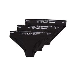 G-Star Raw Slip G-STAR "Slips 3 Pack", Damen, Gr. L, schwarz, schwarz, schwarz, Obermaterial: 95% Baumwolle, 5% Elasthan, Unterhosen Slip