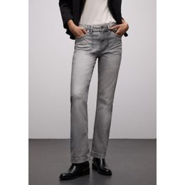 Bootcut-Jeans Street One, Damen, Gr. 32, L&auml;nge 30, light grau washed, Denim/Jeans, Obermaterial: 78% Baumwolle, 20% Polyester, 2% Elasthan, unifarben, bootcut fit lang, Jeans, im 5-Pocket-Stil und mit Stretch