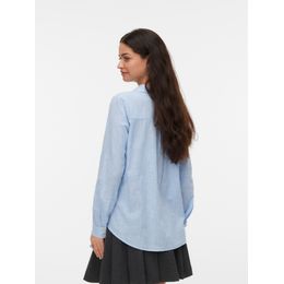 V&eacute;ro Moda VERO MODA Damen Langarmbluse "VMTHILDE LS SHIRT WVN NOOS", blau, Gr. XS, gemustert, Web, Obermaterial: 100% Baumwolle, Blusen, Baumwolle