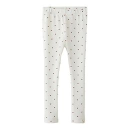 LIL' ATELIER M&auml;dchen Leggings "NMFGAGO SLIM LEGGING LIL NOOS"coconut milk aop:heart, Gr. 98, bedruckt, Jersey, Obermaterial: 57% Baumwolle, 38%