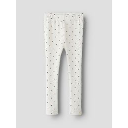 LIL' ATELIER M&auml;dchen Leggings "NMFGAGO SLIM LEGGING LIL NOOS"coconut milk aop:heart, Gr. 116, bedruckt, Jersey, Obermaterial: 57% Baumwolle, 38%