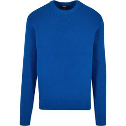 Rundhalspullover Urban Classics "Urban Classics Herren Heavy Oversized Sweater", Herren, Gr. L, royalblau, 100% Baumwolle, unifarben, normal, Rundhals, Pullover Rundhalspullover