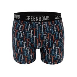 Greenbomb Boxershorts 'Bike Bond' Herren Gr&ouml;&szlig;e S hellblau / hellgrau / dunkelorange / schwarz