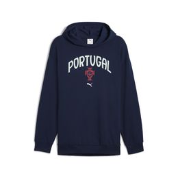 Puma Herren Hoodie "Portugal ftblNRGY+ Hoodie Herren", blau, Gr. S, Obermaterial: 32% Polyester, 68% Baumwolle; Taschenfutter: 100% Baumwolle;