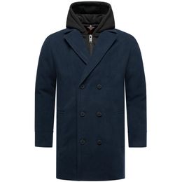 STONE HARBOUR Herren Wintermantel "Darioon XX", blau, Gr. XL, Obermaterial 1: 95% Polyester, 3% Viskose, 2% Elasthan. Obermaterial 2: 100% Polyester.