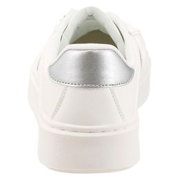 Replay Damen Plateausneaker, Gr. 38, wei&szlig;, Lederimitat, Glitzer, metallic, Schuhe, Halbschuh, Trend-Sneaker, Schn&uuml;rschuh mit Metallic-Akzenten