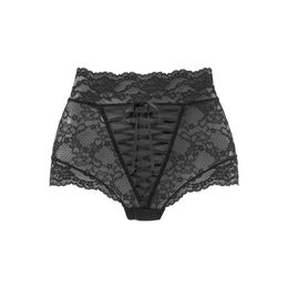 Damen High-Waist-Slip, PETITE FLEUR GOLD BY LASCANA, Gr. 48, schwarz, Spitze, Obermaterial: 90% Polyamid, 10% Elasthan, Unterhosen, mit Spitze und