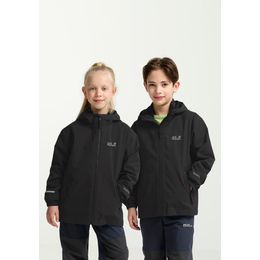 Jack Wolfskin Kinder 3-in-1-Funktionsjacke "HYBRID 3IN1 JACKET K", schwarz, Gr. 104, Obermaterial: 100% Polyester. Futter: 100% Polyester.
