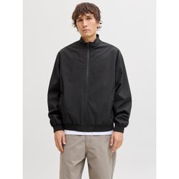 Jack & Jones JACK & JONES Herren Bomberjacke "JJECHARGE STAND COLLAR BOMBER NOOS"schwarz, Gr. XS, unifarben, Web, Obermaterial: 100% Polyester, Jacken, mit