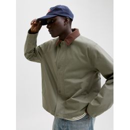 Jack & Jones JACK & JONES Herren Kurzjacke "JJEGRAHAM WORKER JACKET SN"dusty olive, Gr. L, unifarben, Web, Obermaterial: 97% Baumwolle, 3% Elasthan, Jacken, mit