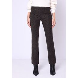Damen Bootcuthose, braun, Gr. 44, STREET ONE STUDIO, Stoff, 82% Polyester, 18% Elasthan, Hosen, High Waist
