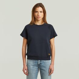 G-Star Raw G-STAR Damen T-Shirt "Raglan", blau, Gr. L, unifarben, Single Jersey, Obermaterial: 100% Baumwolle, Shirts, Rundhalsform, mit angesetztem B&uuml;ndchen