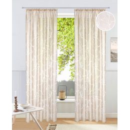 Gardine OTTO HOME, B:140cm H:265cm, beige, Ausbrenner, Polyester, Viskose, Wohnzimmer, Gardinen, "Anna", Viskose, Polyester, &Auml;ste-Motiv