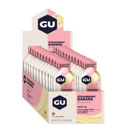 GU Energy Gel Strawberry Banana Karton (24 x 32g) Ern&auml;hrung Unisex