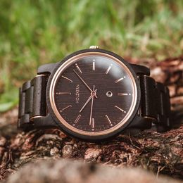 Holzkern; Holzuhr Goethe (Wenge/Wenge), Unisex, Naturholz