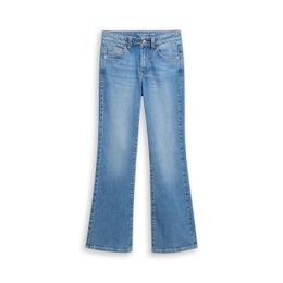 Tom Tailor M&auml;dchen Flared Jeans mit Stretch, blau, Uni, Gr. 158
