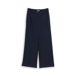 Tom Tailor Damen TTLEA WIDE Hose mit B&uuml;gelfalte, blau, Uni, Gr. 34/32