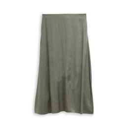 Tom Tailor Damen High Waist Satin Midi-Rock, gr&uuml;n, Uni, Gr. 38