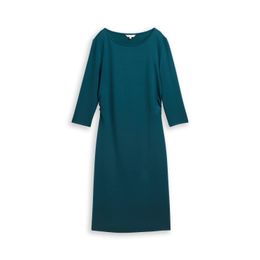 Tom Tailor Damen Kleid mit Raffungen, gr&uuml;n, Uni, Gr. 40