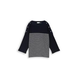 Tom Tailor Damen Langarmshirt mit Streifenmuster, blau, Gestreift, Gr. M