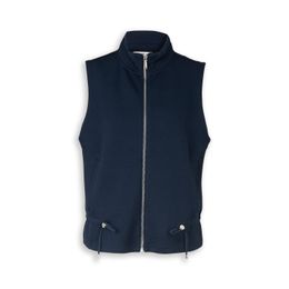 Tom Tailor Damen Scuba Sweatweste mit Stehkragen, blau, Uni, Gr. M