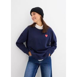 bonprix 2-in-1 Umstands- und Still-Sweatshirt aus Bio-Baumwolle, blau, mit Baumwolle