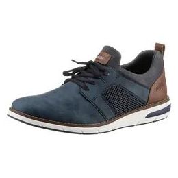 Slip-On Sneaker Rieker, Herren, Gr. 42, blau (jeansblau, grau, cognac), Lederimitat, Textil, Schuhe, Slipper, Freizeitschuh, Halbschuh mit modischer Laufsohle