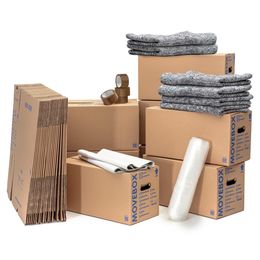 KK VERPACKUNGEN Umzugspaket 3-4 Zimmer Wohnung 75 St&uuml;ck 634x290x326mm 2-wellig bis 40kg