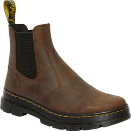 Chelseaboots Dr. Martens "Embury", Herren, Gr. 36, braun (dunkelbraun), Leder, Schuhe Chelseaboots, Blockabsatz, Stiefelette, Schlupfboots mit Logoschriftzug