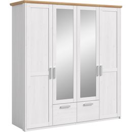 Kleiderschrank Home Affaire "COSENZA,TOPSELLER, Breite 188cm, viel Stauraum, in Landhausoptik", sibiu l&auml;rche nachbildung, artisan eiche nachbildung, Sibiu L&auml;rche Nachbildung, B/H/T: 188cm x 200cm x 61cm, Schubladen: 2 Stk. T&uuml;ren: 4 Stk., Schr&auml;nke, Kleiderschrank, Schlafzimmerschrank, Schrank, Garderobenschrank