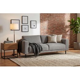 3-Sitzer Home Affaire, B:214cm H:78cm T:90cmtaupe, 100% PES, Sofas, "Sveeva, B.214 cm, schwarze Metallf&uuml;&szlig;e", langlebiger Webstoff, mit
