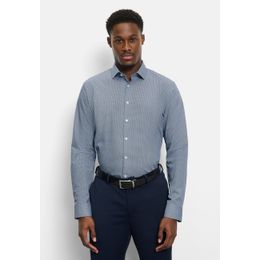 OLYMP Herren Businesshemd "OLYMP No. Six 24/Seven, super slim, Modern Kent"bleu, Gr. 39, 64% Baumwolle, 27% Polyester, 9% Elasthan, Hemden
