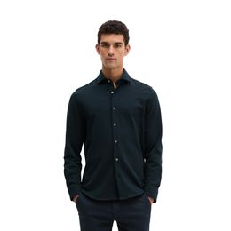 Marc O'Polo Langarmhemd MARC O'POLO "aus Bio-Baumwoll-Piqu&eacute;", Herren, Gr. M, Normalgr&ouml;&szlig;en, schwarz navy, Obermaterial: 100% Baumwolle, unifarben, slim fit normal, Doppelmanschette, Hemden