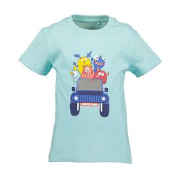 T-Shirt Blue Seven, Jungen, Gr. 104, aqua, Shirts T-Shirt, mit kurzem Arm, mit Druck und unifarben, aus Baumwolle