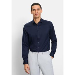 Businesshemd OLYMP "OLYMP Level Five, body fit, Royal Kent", Herren, Gr. 38, Normaler Arm, marine, 100% Baumwolle, Hemden